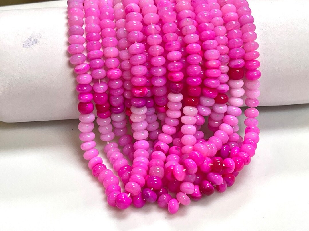 Hot Pink Opal Gemstone Beads Genuine Opal Rondelle Shape - Etsy
