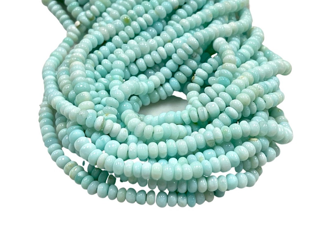 4mm Larimar Opal Natural Gemstone Rondell Shape Beads Strand Real ...