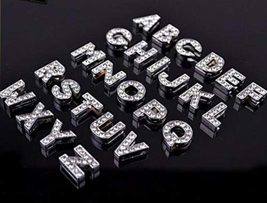 Slider A to Z Individual Alphabet Letter Charms, 8 Mm Rhinestone ...
