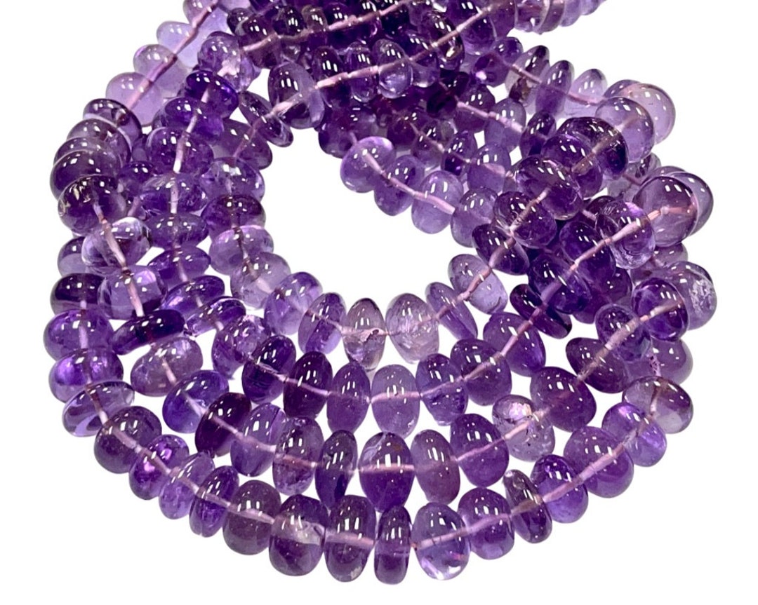 AAA Amethyst Smooth Rondelle Shape Beads 16 Strand Size - Etsy