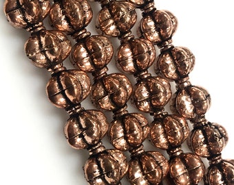 Brushed Gold Copper Roundel Rondelle Saucer 6mm 8mm 10mm 8 Inch Strand ...