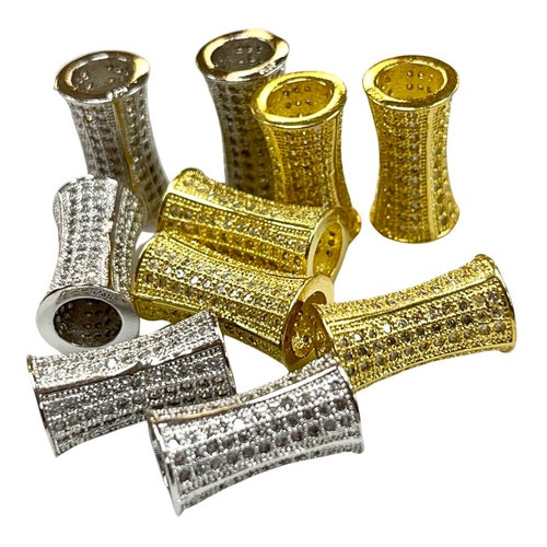 Micro Pave Beads Gold CZ Round Beads Cubic Zirconia Diamond - Etsy