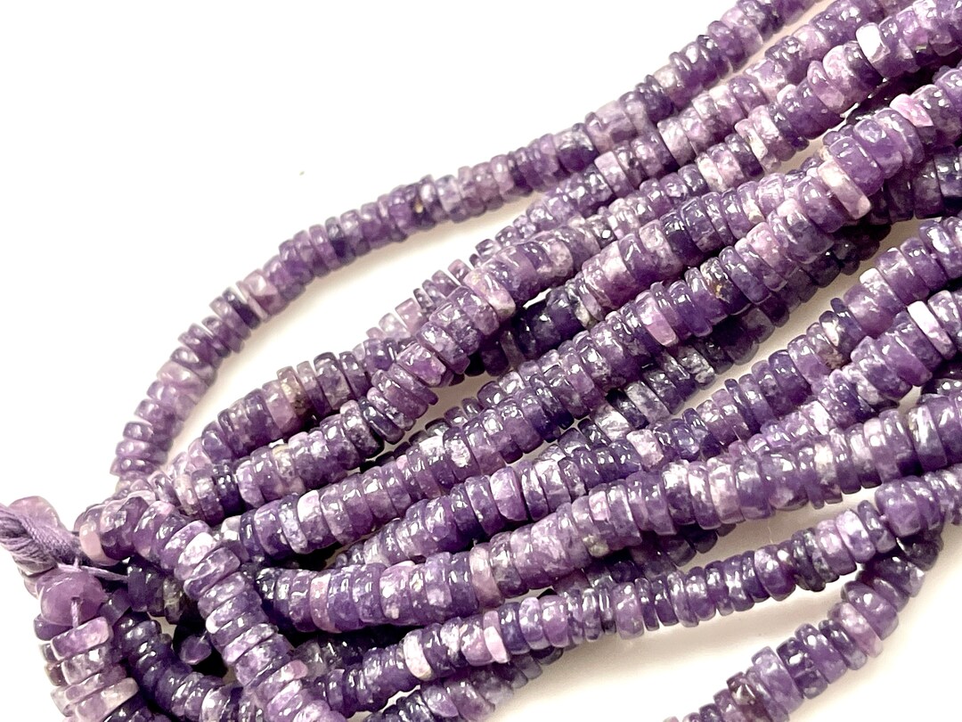 Charoite Natural Gemstone Heishi Disc Shape, Tyre Shape Beads Strand ...