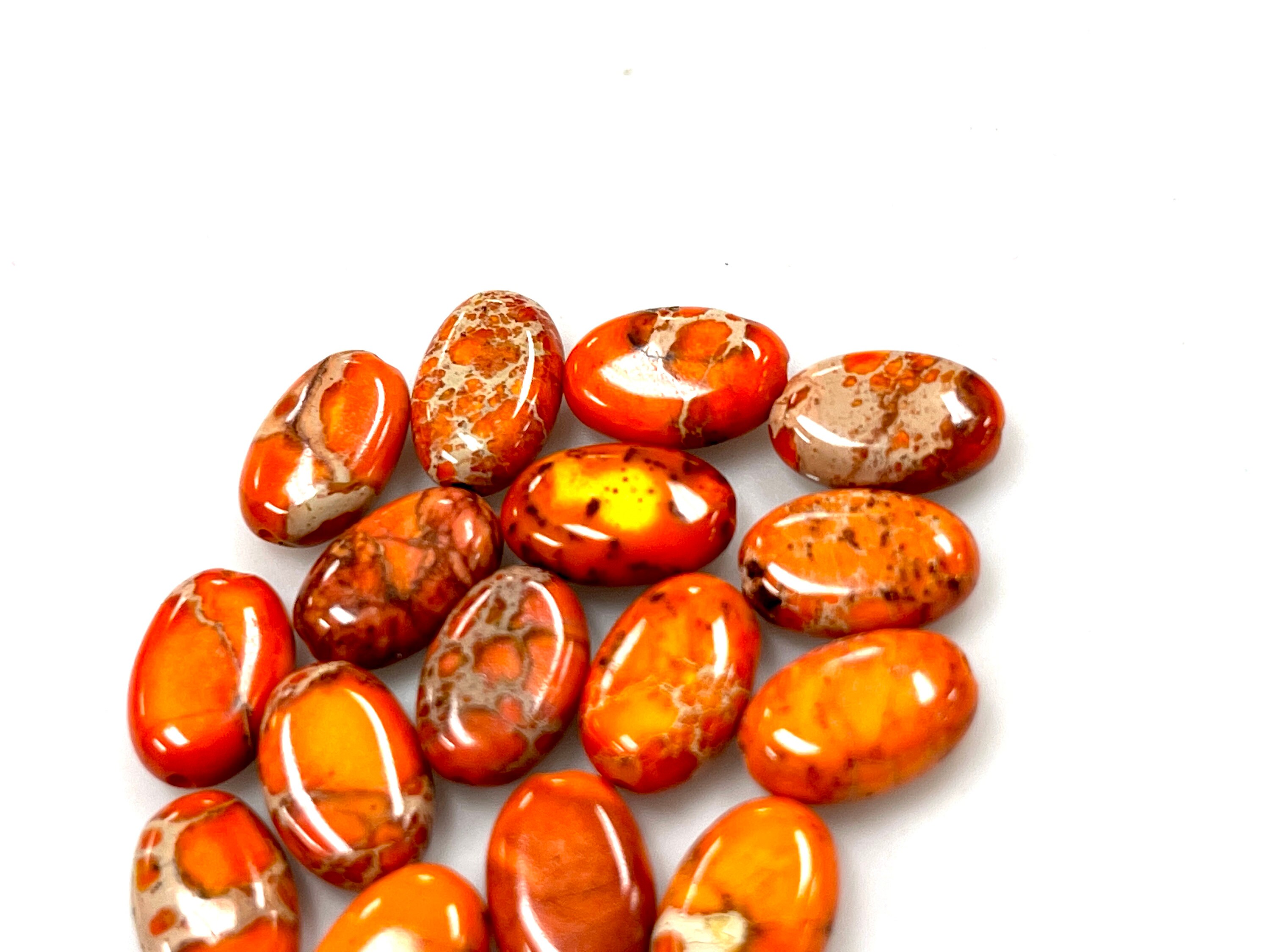 Natural Jasper Oval Beads 12x8mm Imperial Jasper Orange | Etsy