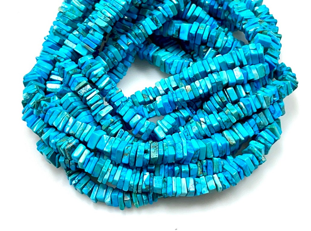 Turquoise Gemstone Square Heishi Shape Beads 8mm Beads Strands - Etsy