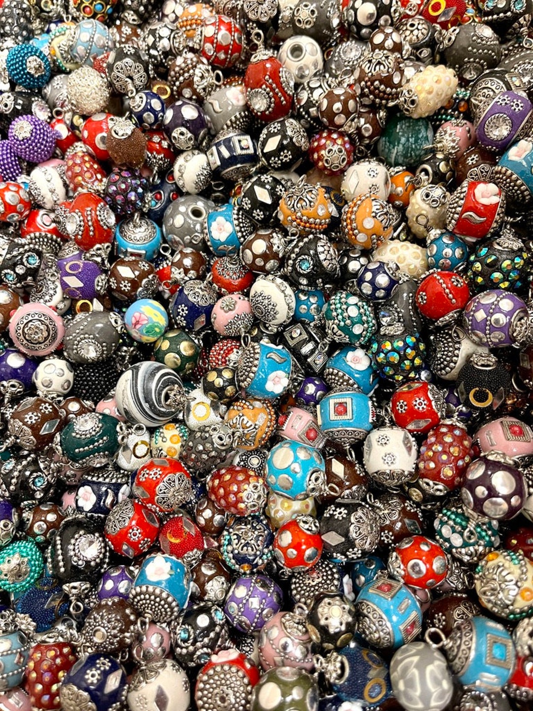 Unique Clay Beads Lot Multi-color Boho Style Beads Lot - Etsy