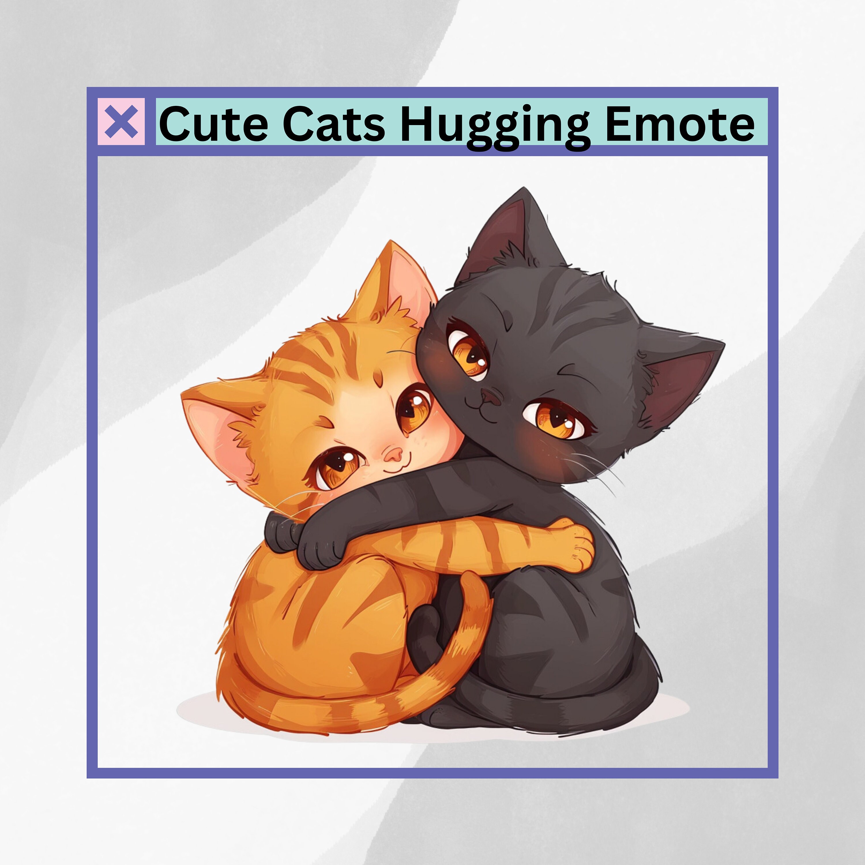 Cute Cats Hugging Emote - Etsy