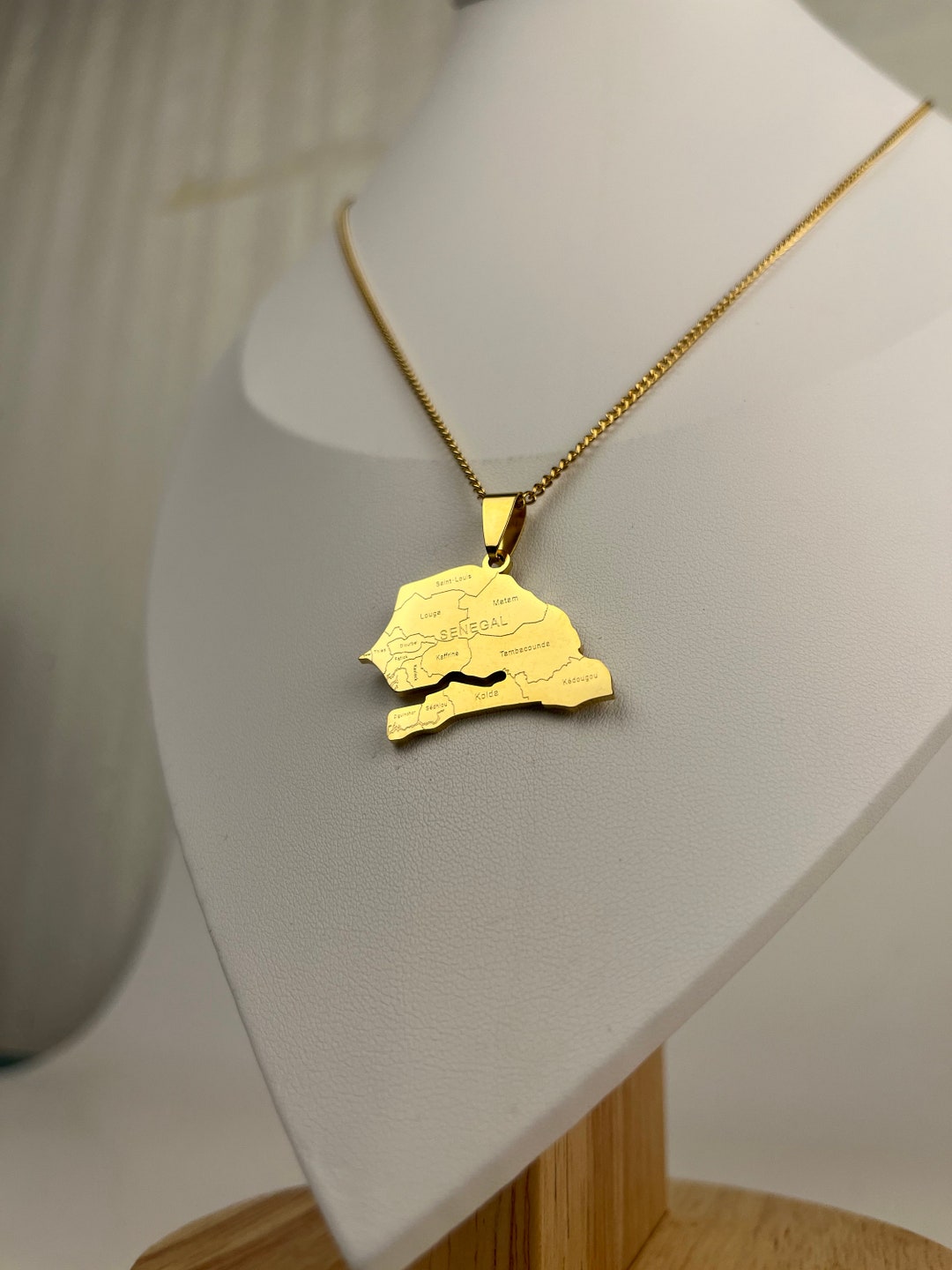 Senegal Map Necklace - Etsy