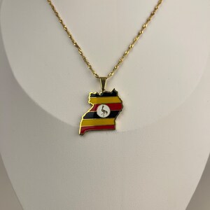 Uganda Map With Flag Necklace - Etsy