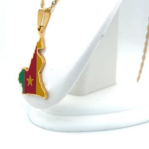 Cameroon Map With Flag Necklace - Etsy