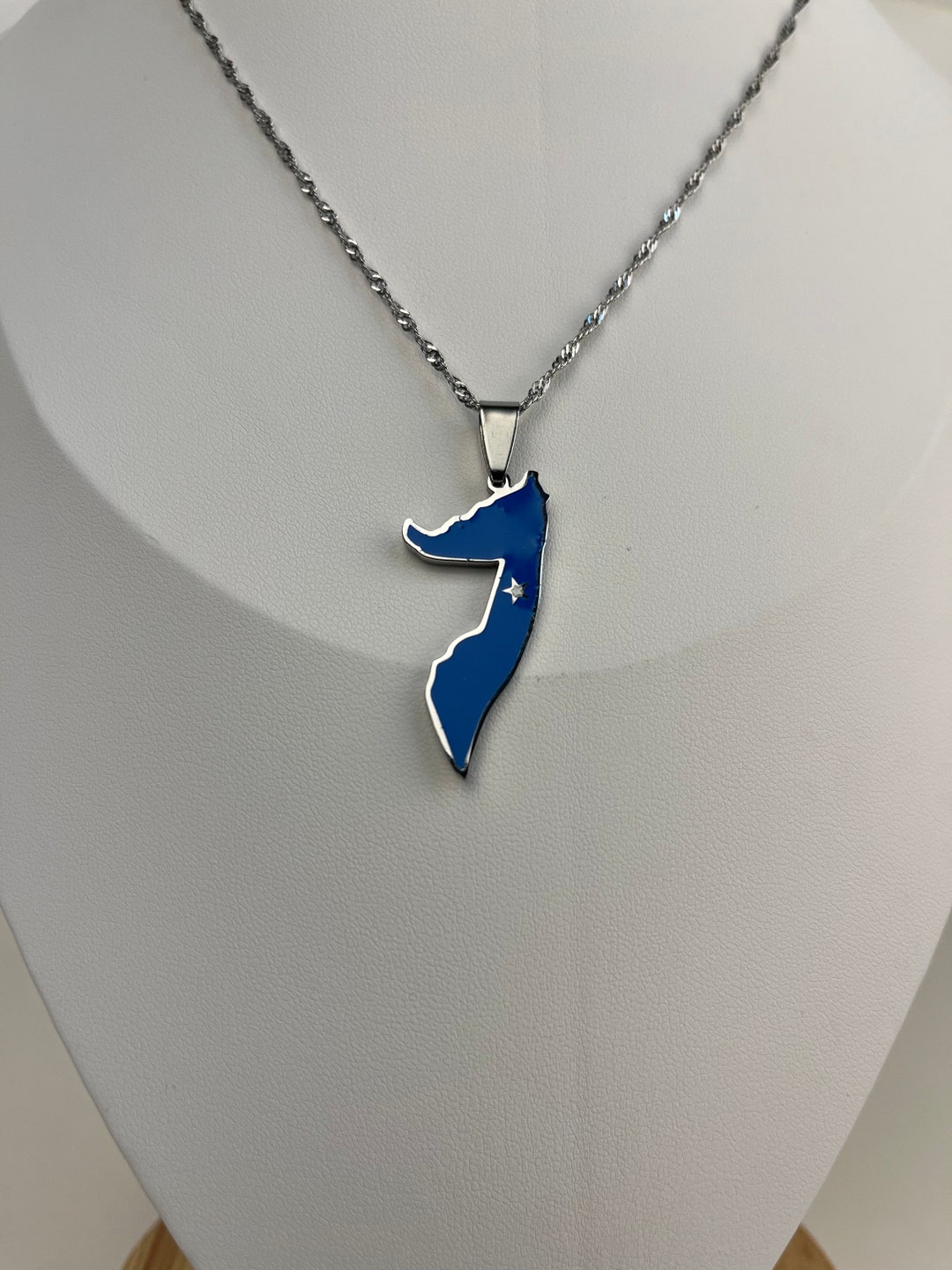 Somalia Map With Flag Necklace - Etsy