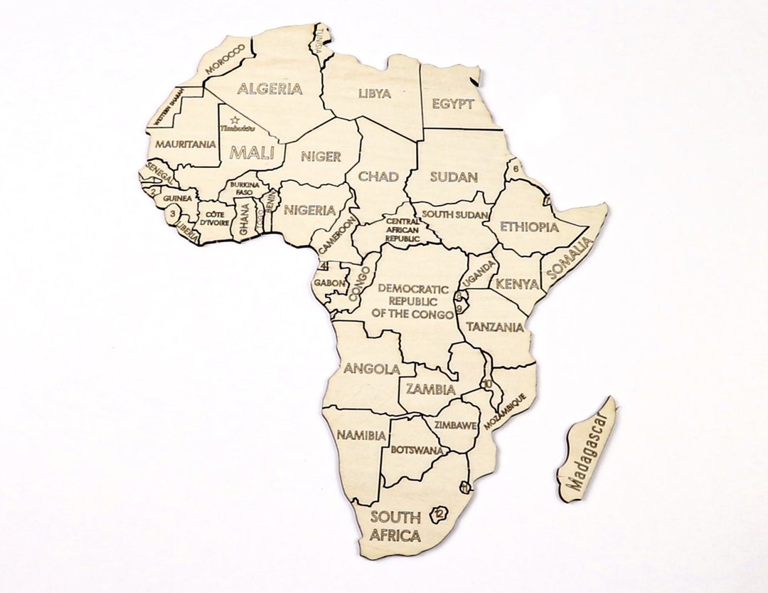 Africa Map Puzzle - Educational Game for Both Children and Adults - Etsy