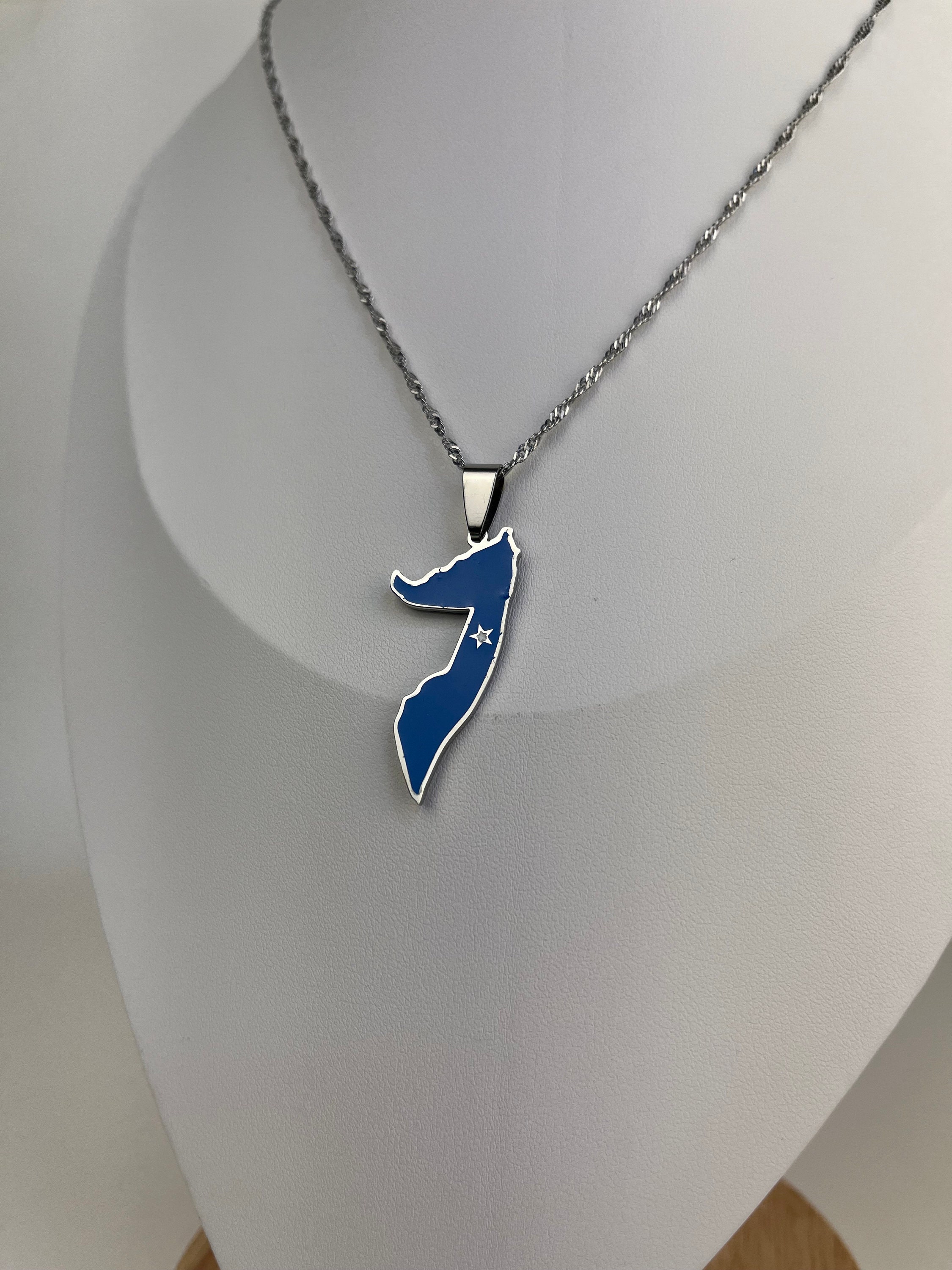 Somalia Map With Flag Necklace - Etsy