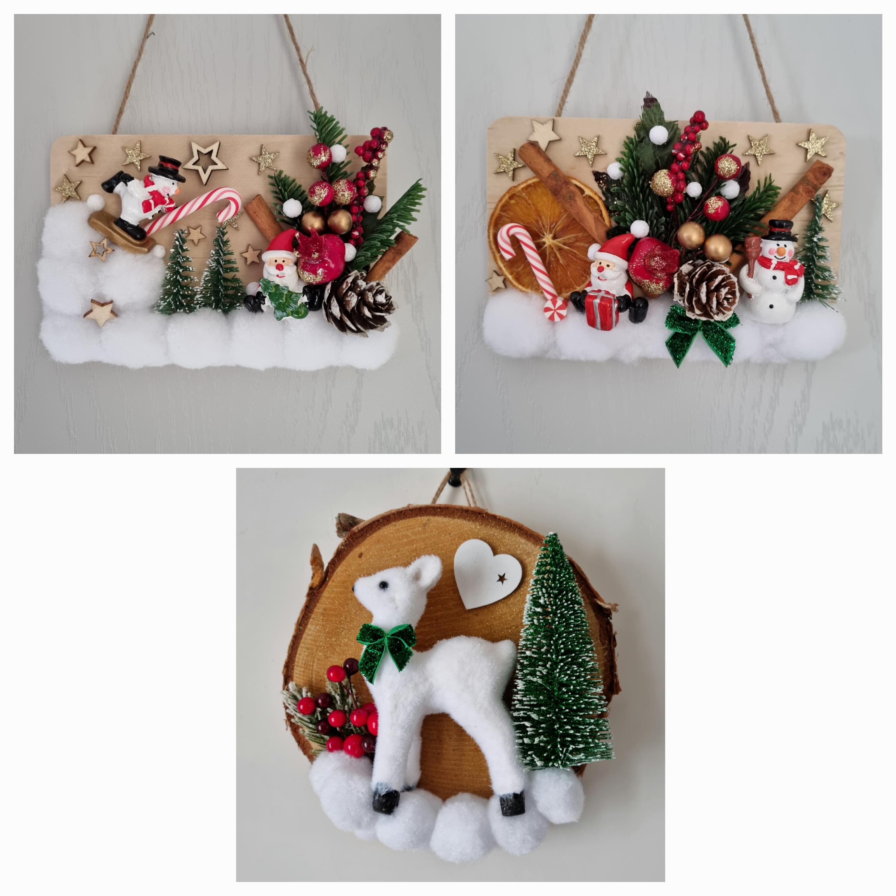 Mini rondin et plaque en bois artisanale décoré avec les personnages de ...