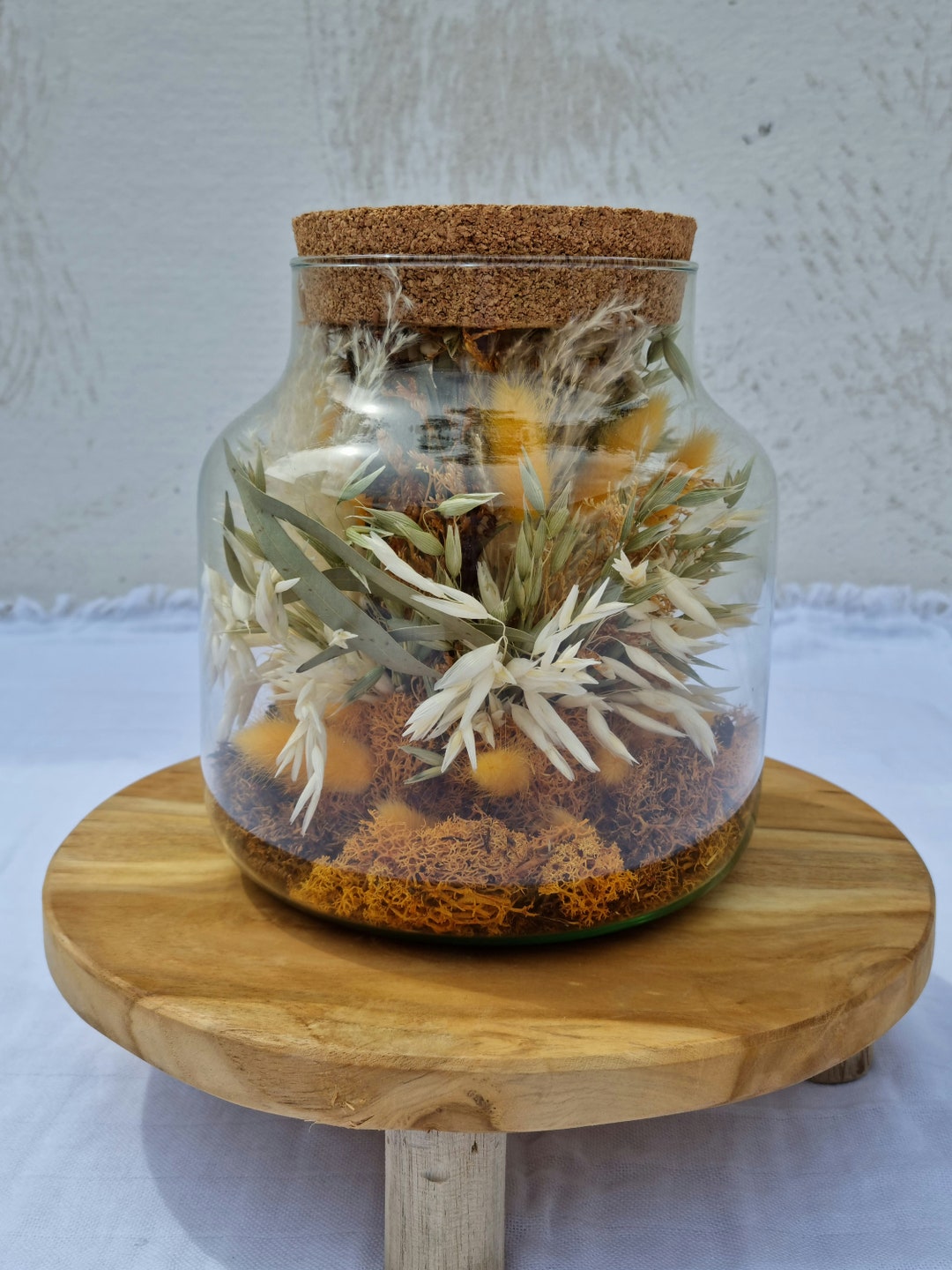 Decorative Glass Jar Dried Flowers Beige and Orange orange Jar - Etsy
