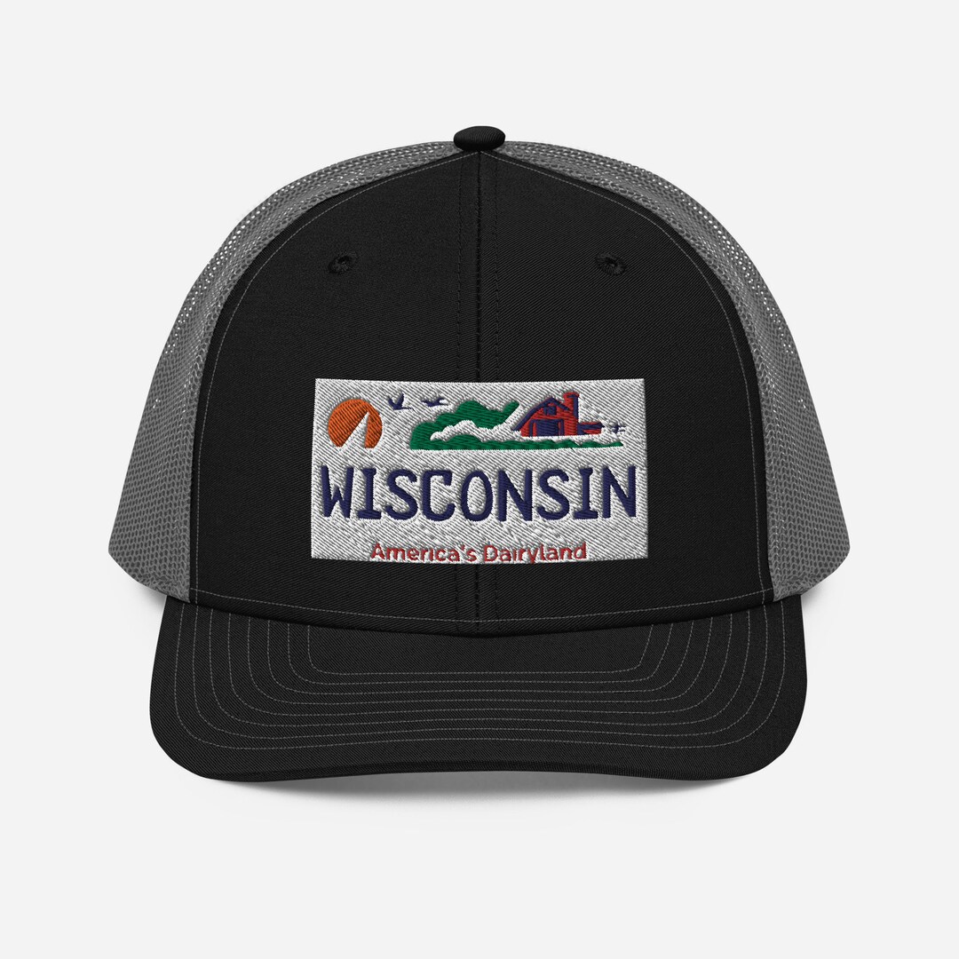 Wisconsin License Plate Trucker Cap - Etsy