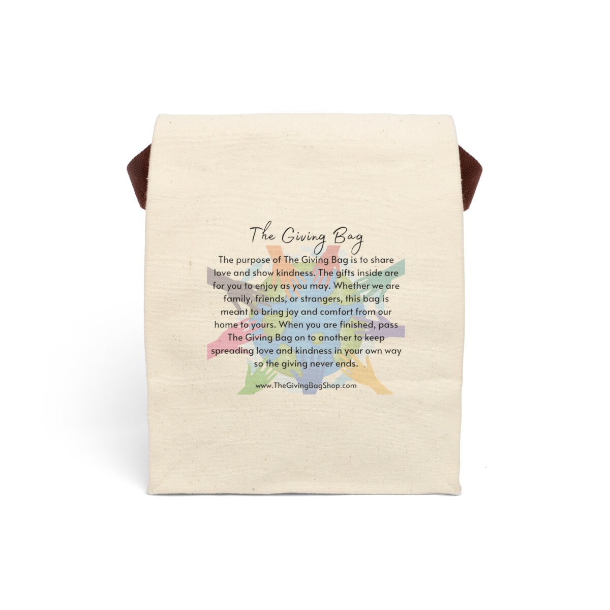 The Giving Bag All Hands Helping Hands Love Our World Canvas Lunch Bag ...