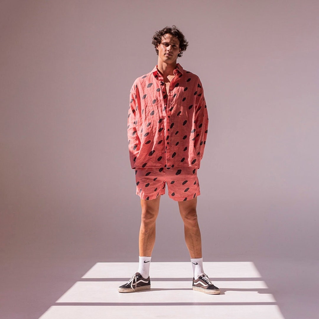 Colorful Linen Shirt for Men With Original Print | Loungewear | Linen ...