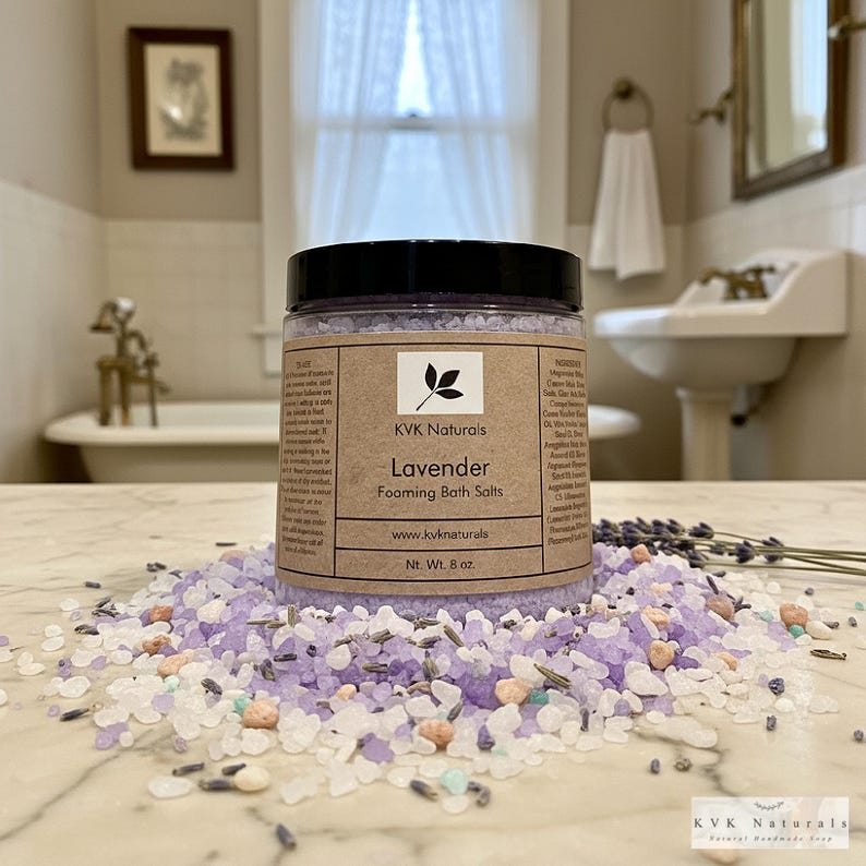 Lavender Foaming Bath Salt: Relaxation Soak (8 Oz) - Etsy