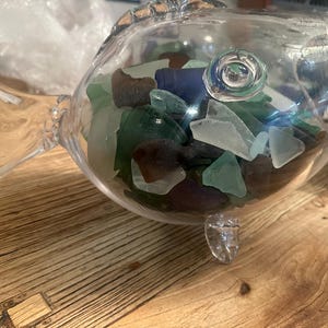Large Fish Shaped Vase Filled With Sea Glass. - Etsy