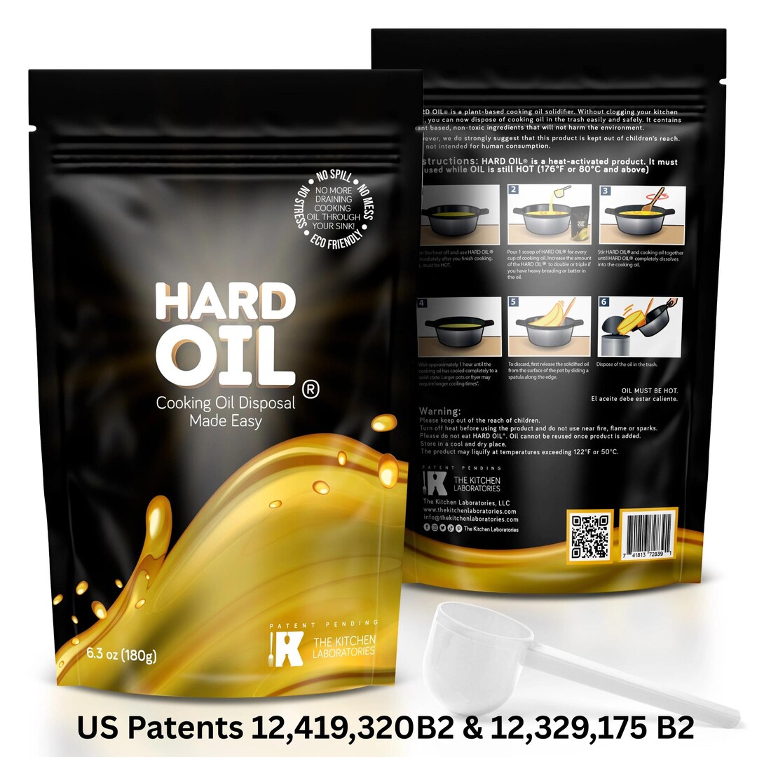 HARD OIL Plant-based Cooking Oil Solidifier - Easy Kitchen Disposal - Etsy
