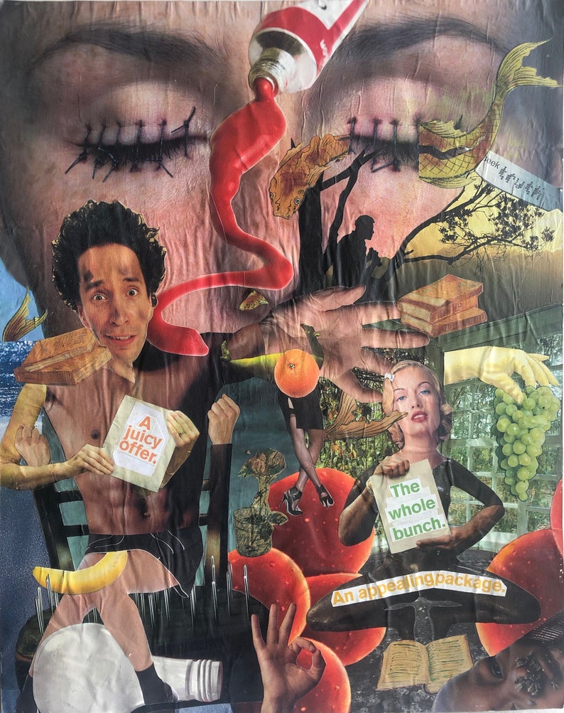 Appealing Package Original Collage by Mary Vandenberg Ready to Frame - Etsy
