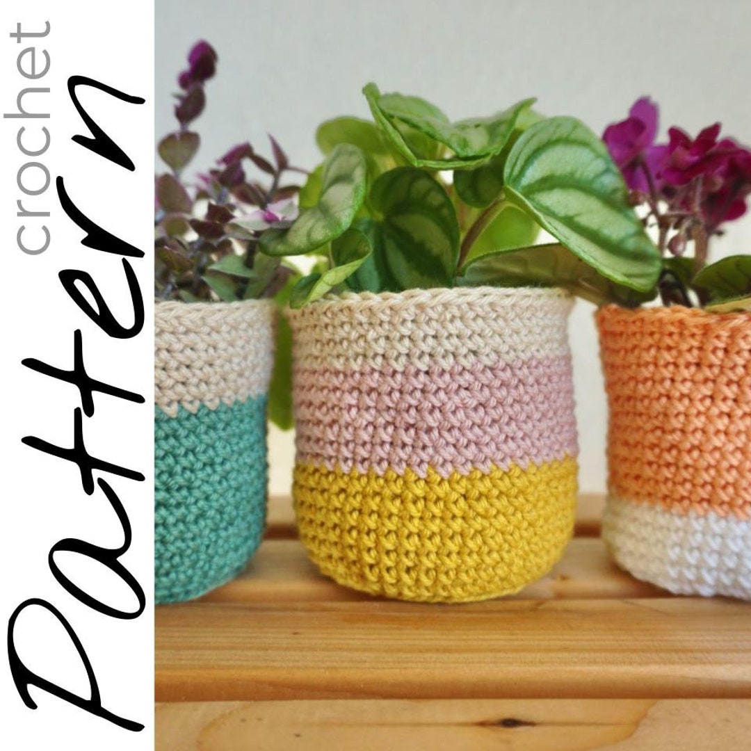 Mini Crochet Plant Pot Cover Pattern – for 2.5" Pots (PDF Pattern) - Etsy
