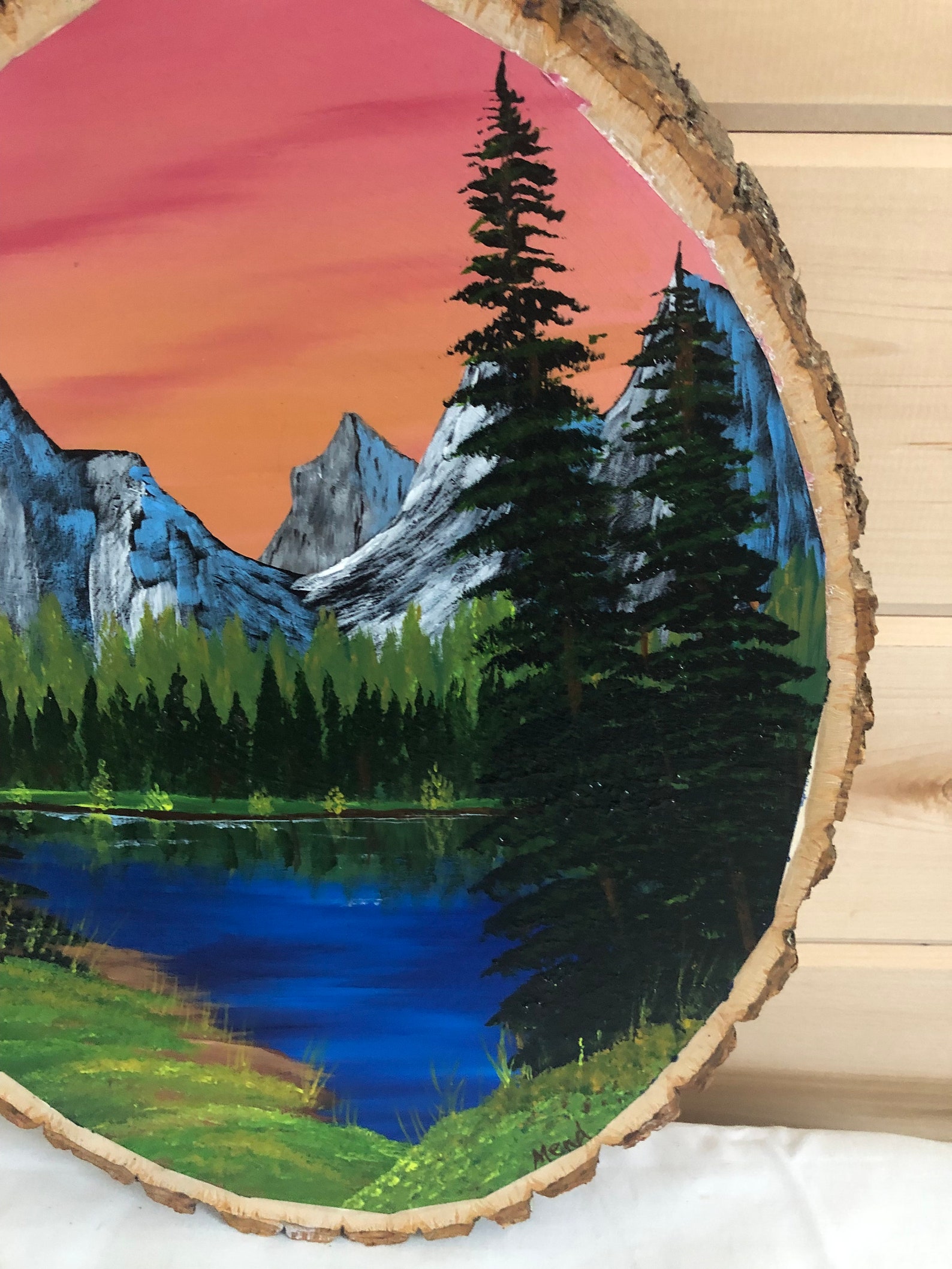 Secluded Spring Hide Out – Original Landscape Painting on Live Edge ...