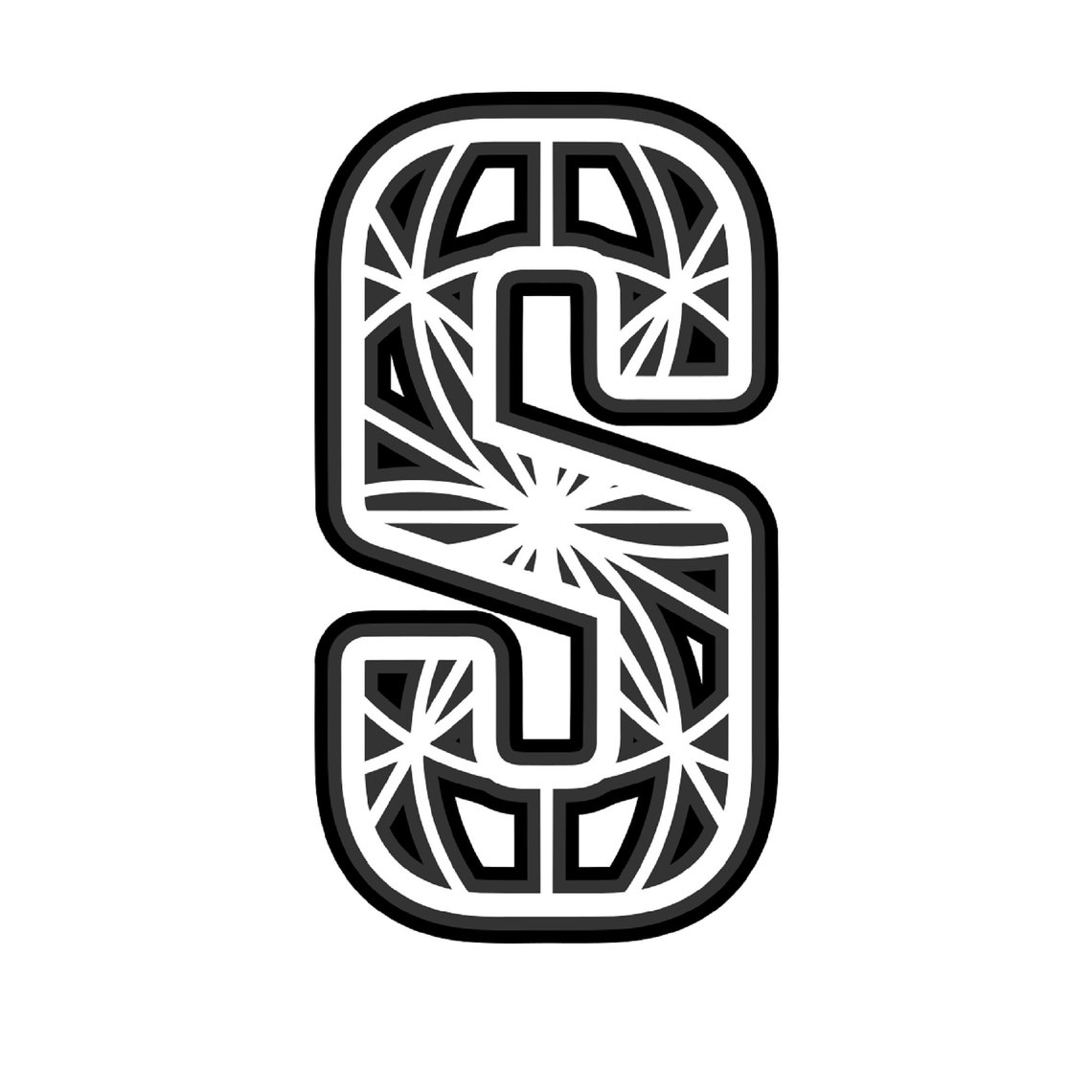 Alphabet Mandala 3D SVG Letter S Simple Mandala Layered - Etsy