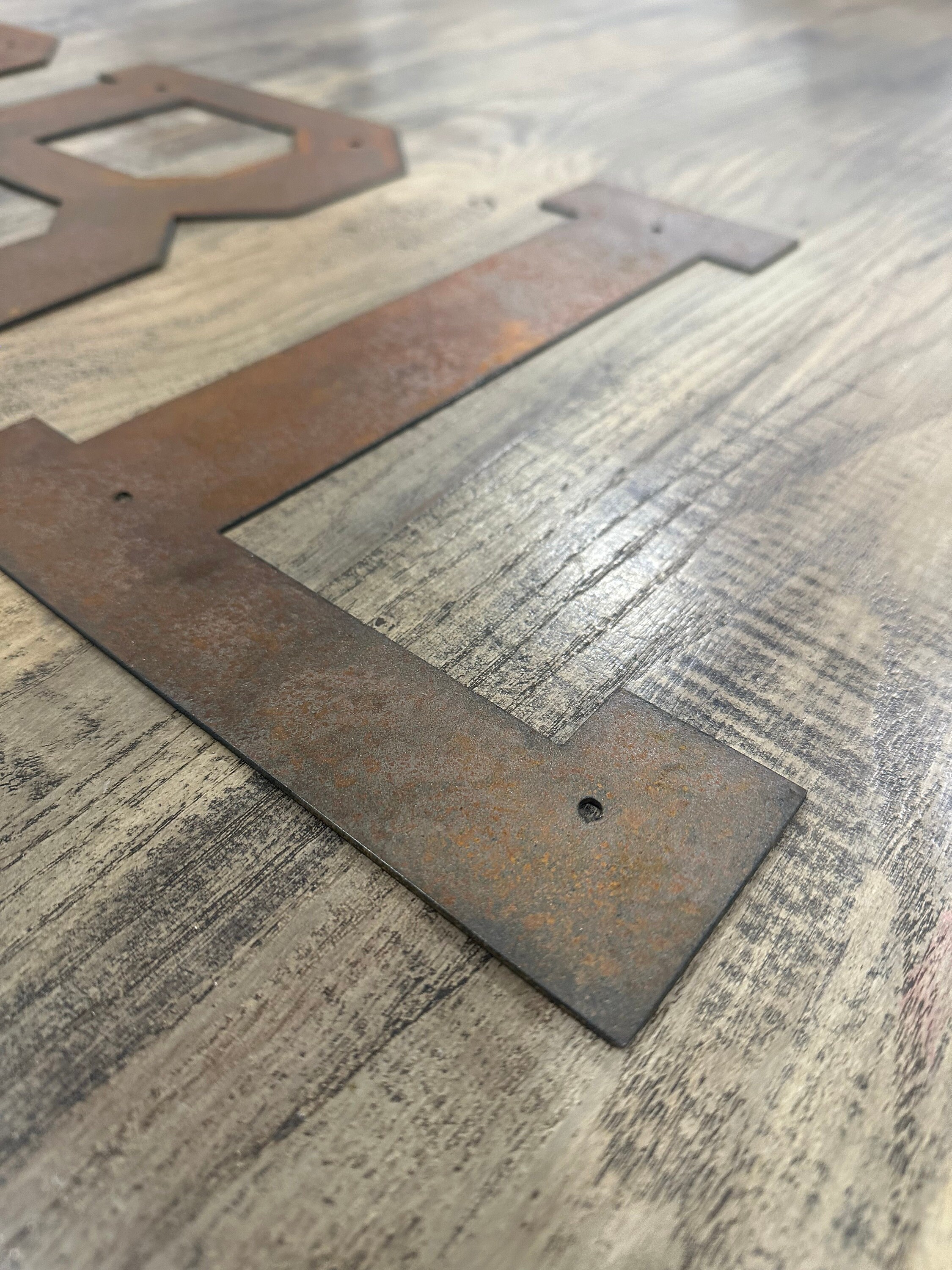 8 Inch Numbers and Letters - Rusty or Natural Steel Finish - Mounting ...