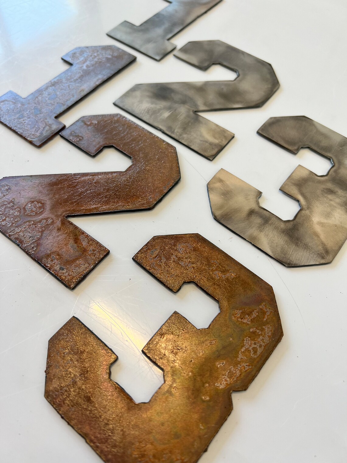 8 Inch Numbers and Letters - Rusty or Natural Steel Finish - Mounting ...
