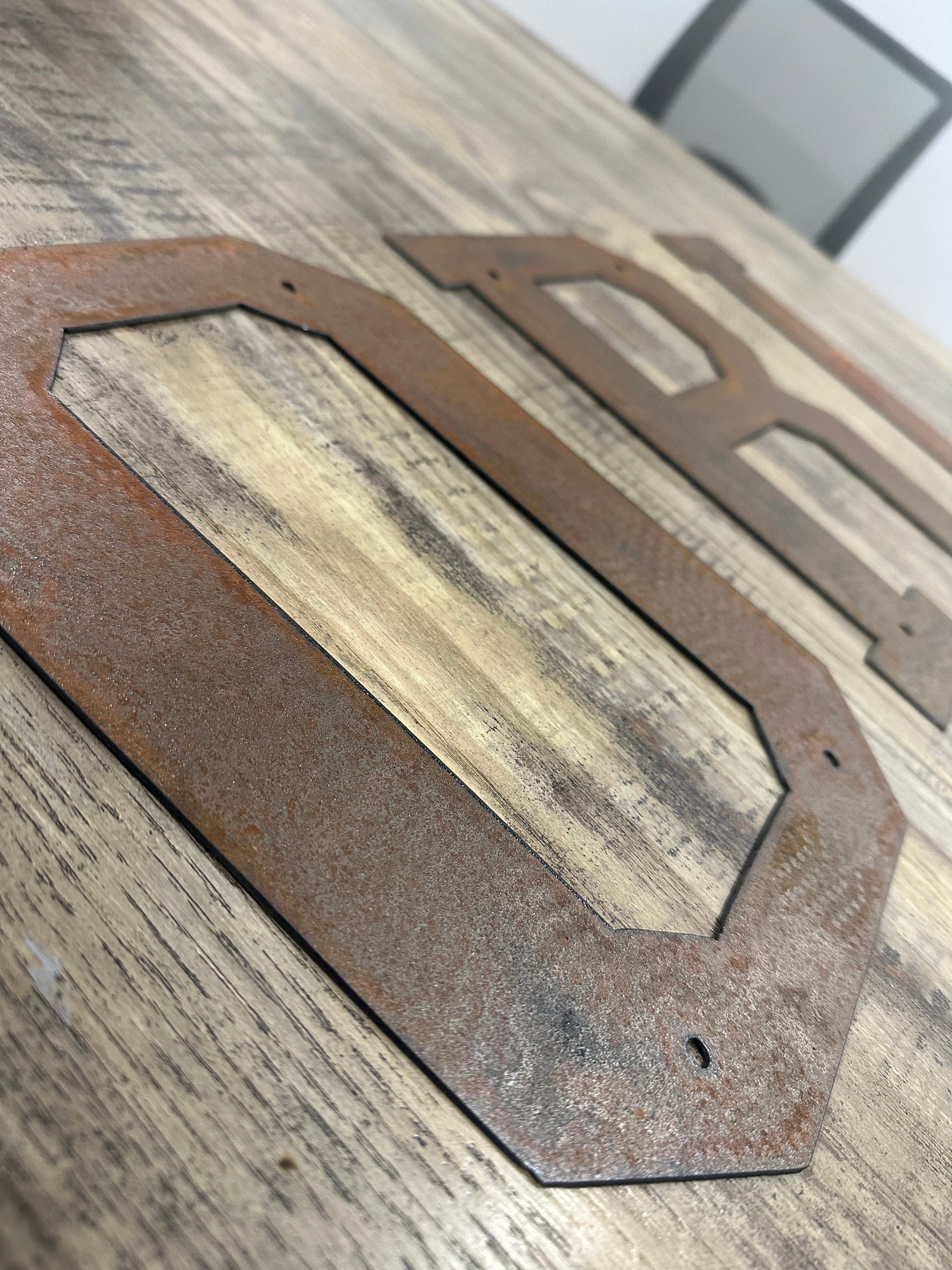 8 Inch Numbers and Letters - Rusty or Natural Steel Finish - Mounting ...