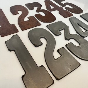 10 Inch Numbers and Letters - Rusty or Natural Steel Finish - Mounting ...
