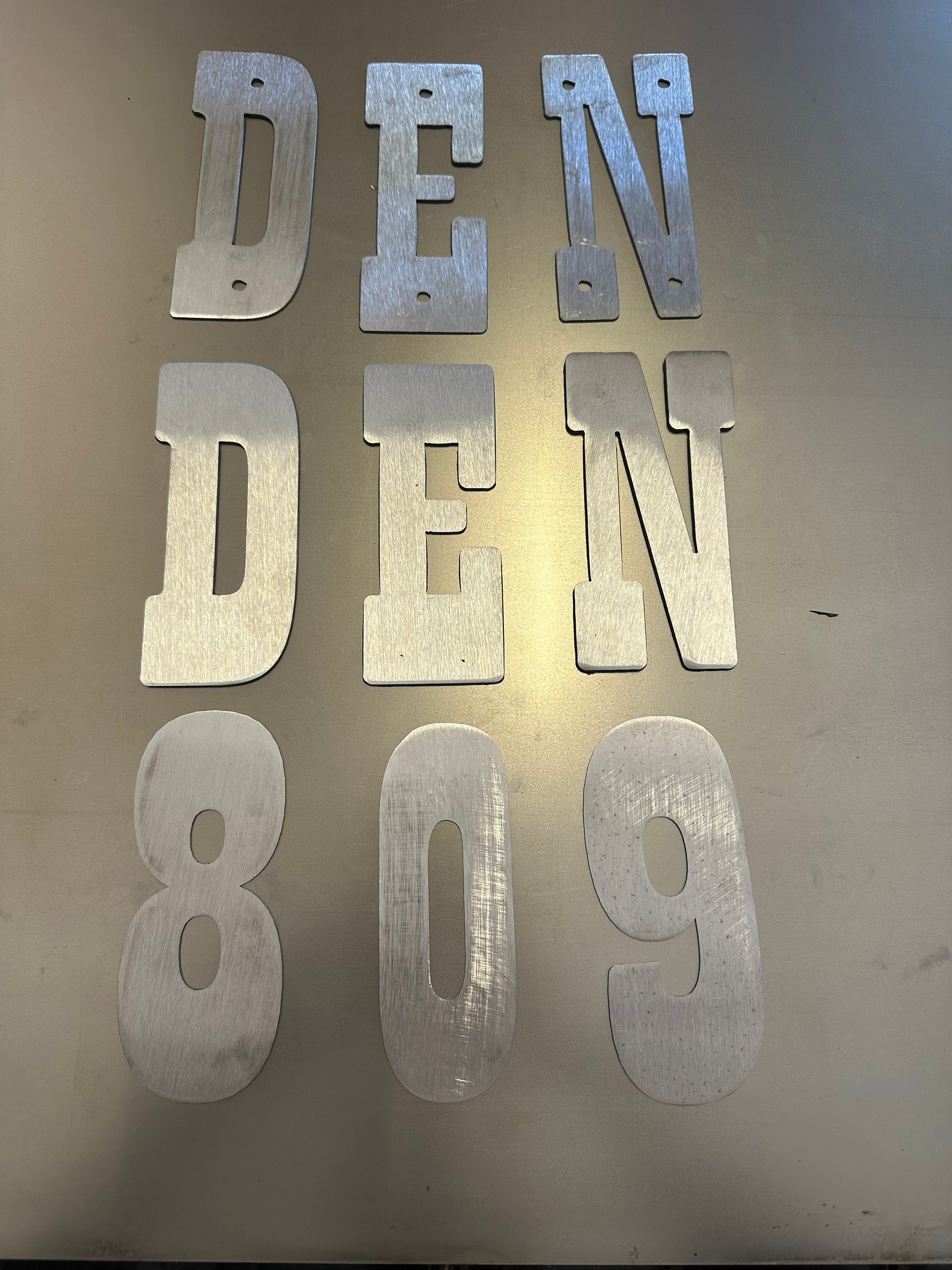 12 Inch Numbers and Letters - Rusty or Natural Steel Finish - Mounting ...