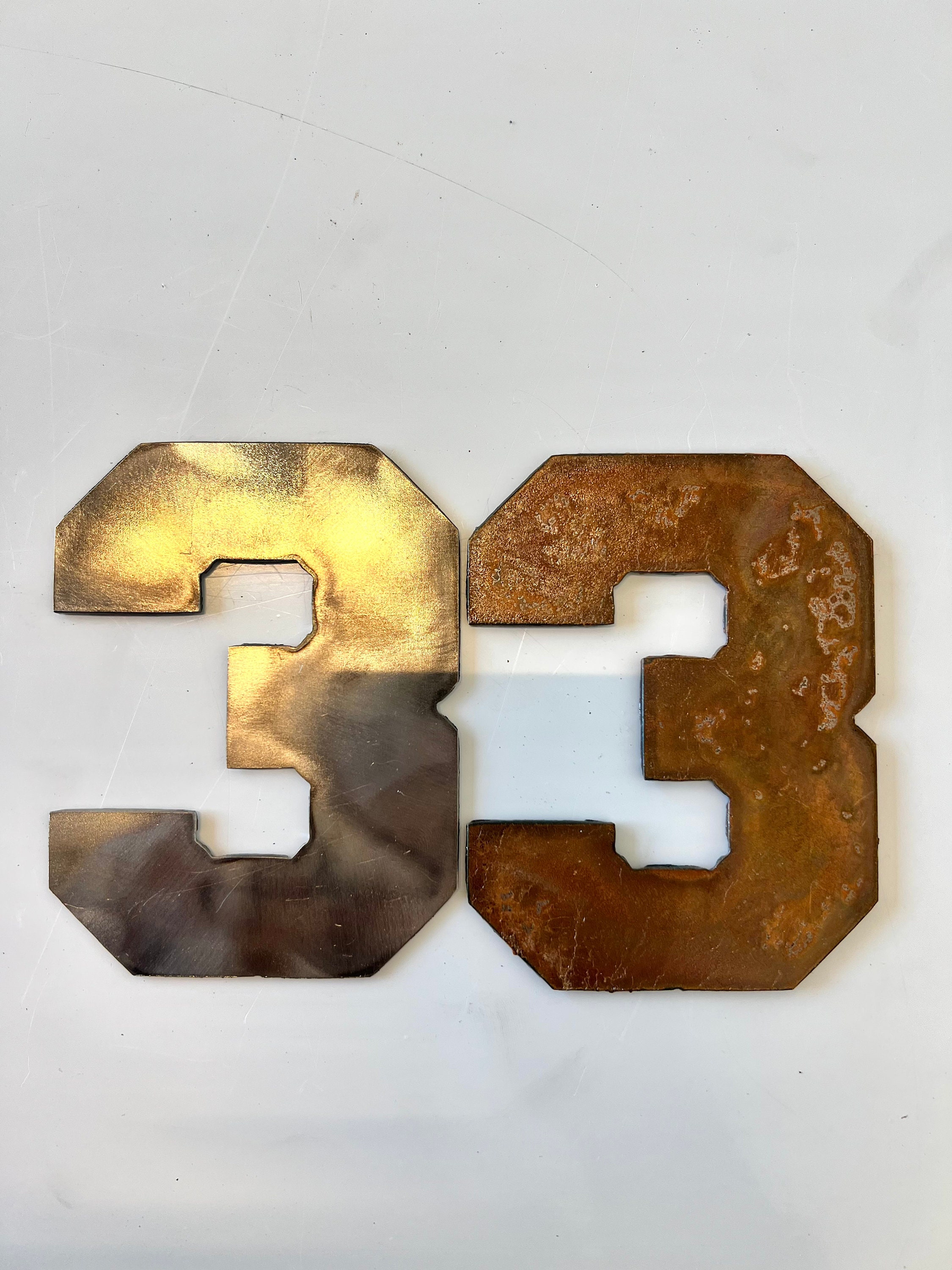 8 Inch Numbers and Letters - Rusty or Natural Steel Finish - Mounting ...