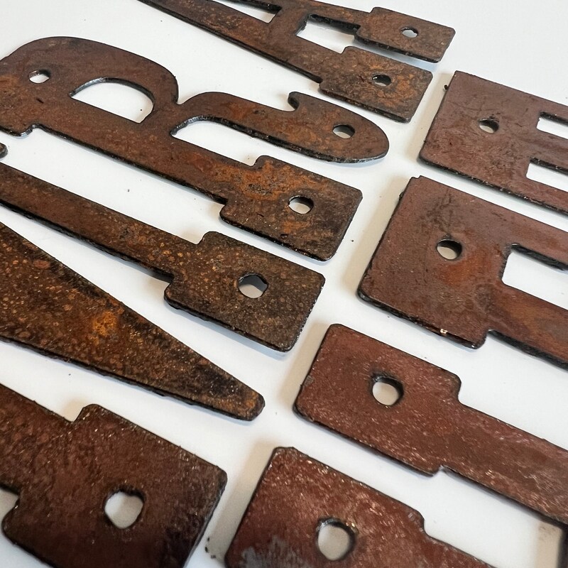 Rusted Metal Letters - Etsy