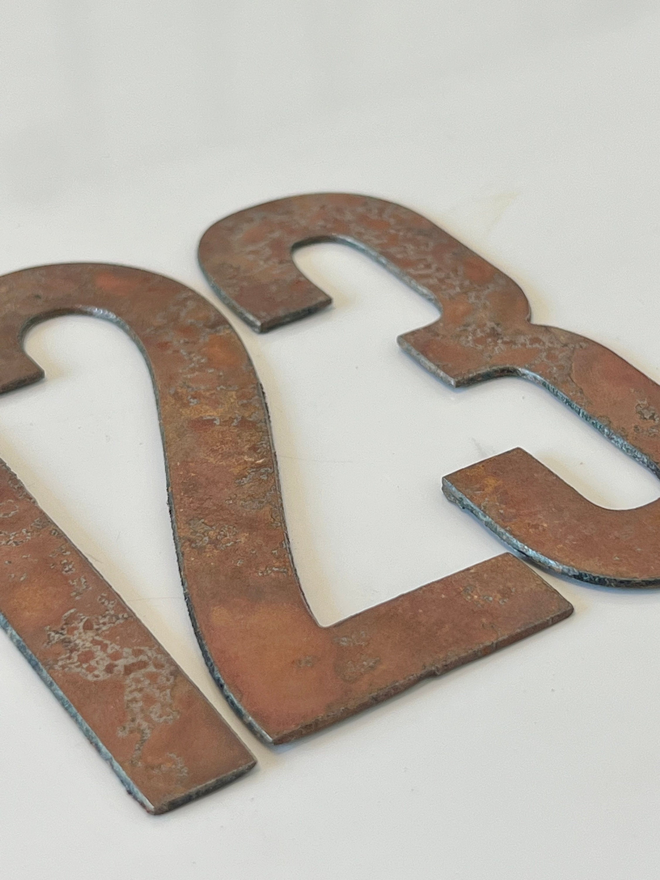 12 Inch Numbers and Letters Rusty or Natural Steel Finish Thin Font - Etsy