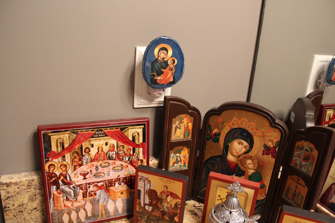 Agate Night Lights - Panagia (greek Orthodox) - Etsy