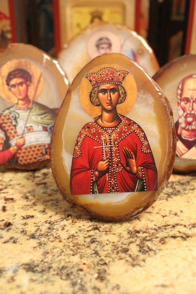 Agate Night Lights Various Saints greek Orthodox - Etsy