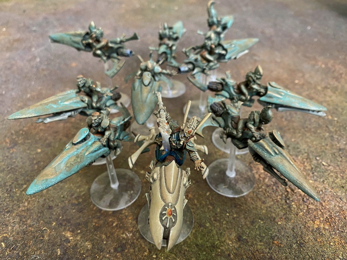 Warhammer 40K Aeldari Army. Assembled, Painted, Customized, Magnetized ... Warhammer 40K Aeldari Army. Assembled, Painted, Customized, Magnetized ...