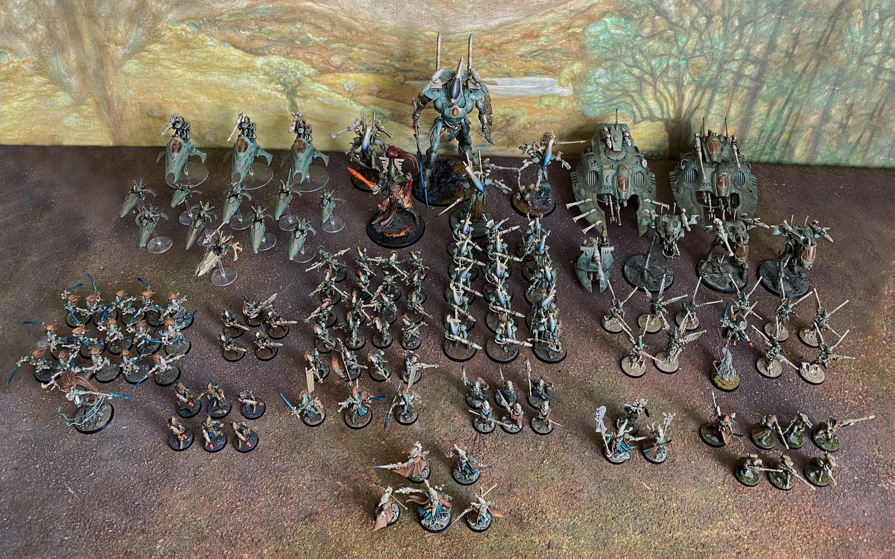 Warhammer 40K Aeldari Army. Assembled, Painted, Customized, Magnetized ... Warhammer 40K Aeldari Army. Assembled, Painted, Customized, Magnetized ...