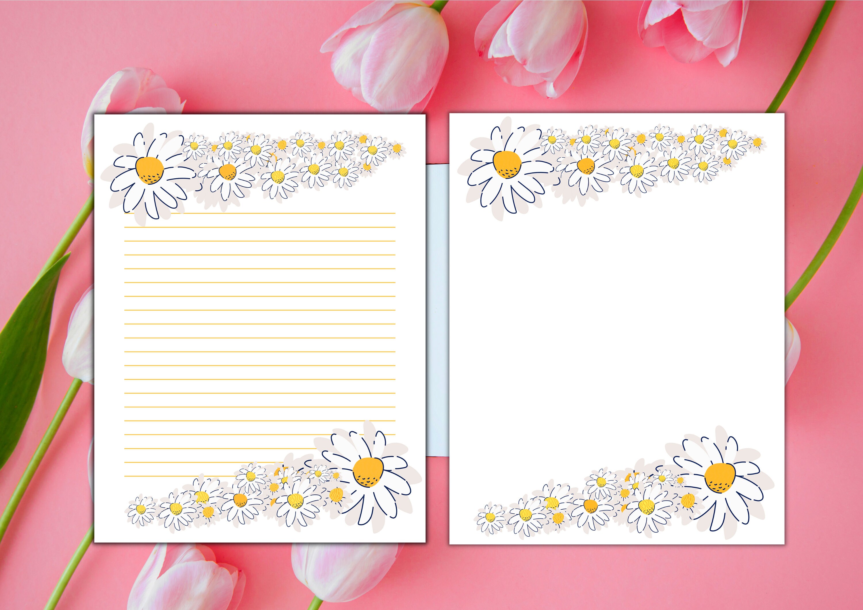 Flower Letter Paper Printable Set of 2 Botanical Planners and | Etsy