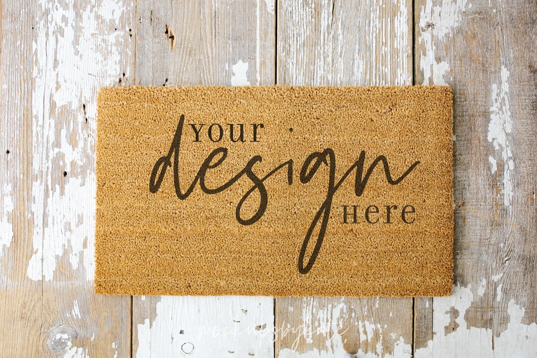 Rustic Doormat Mockup, Farmhouse Doormat Stock Photo, Blank Doormat ...