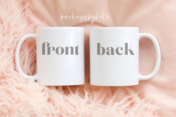 Two White Mugs Mockup 11 Oz White Mug Mockup Show Both - Etsy