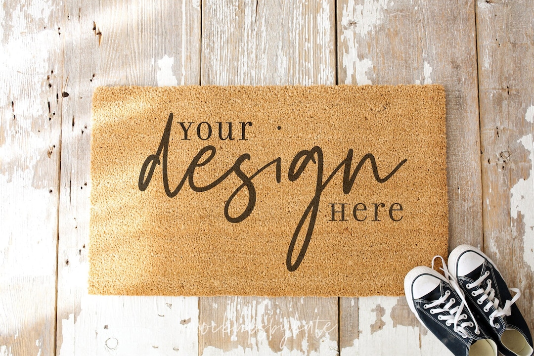 Doormat Mockup, Rustic Doormat Stock Photo, Doormat Digital File, Cute ...