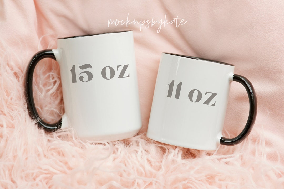 15 Oz & 11 Oz Mug Mockup | Two Mugs Mockup | Show Both Size Mugs Mockup ...
