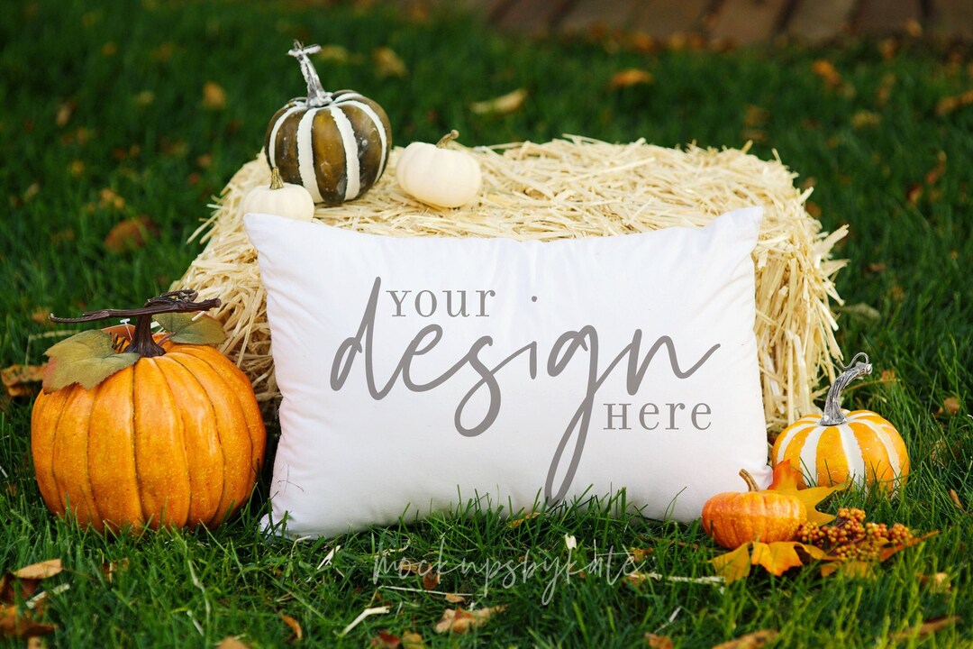 Fall Pillow Mockup | Lumbar Pillow Mockup | Halloween Pillow Mockup ...