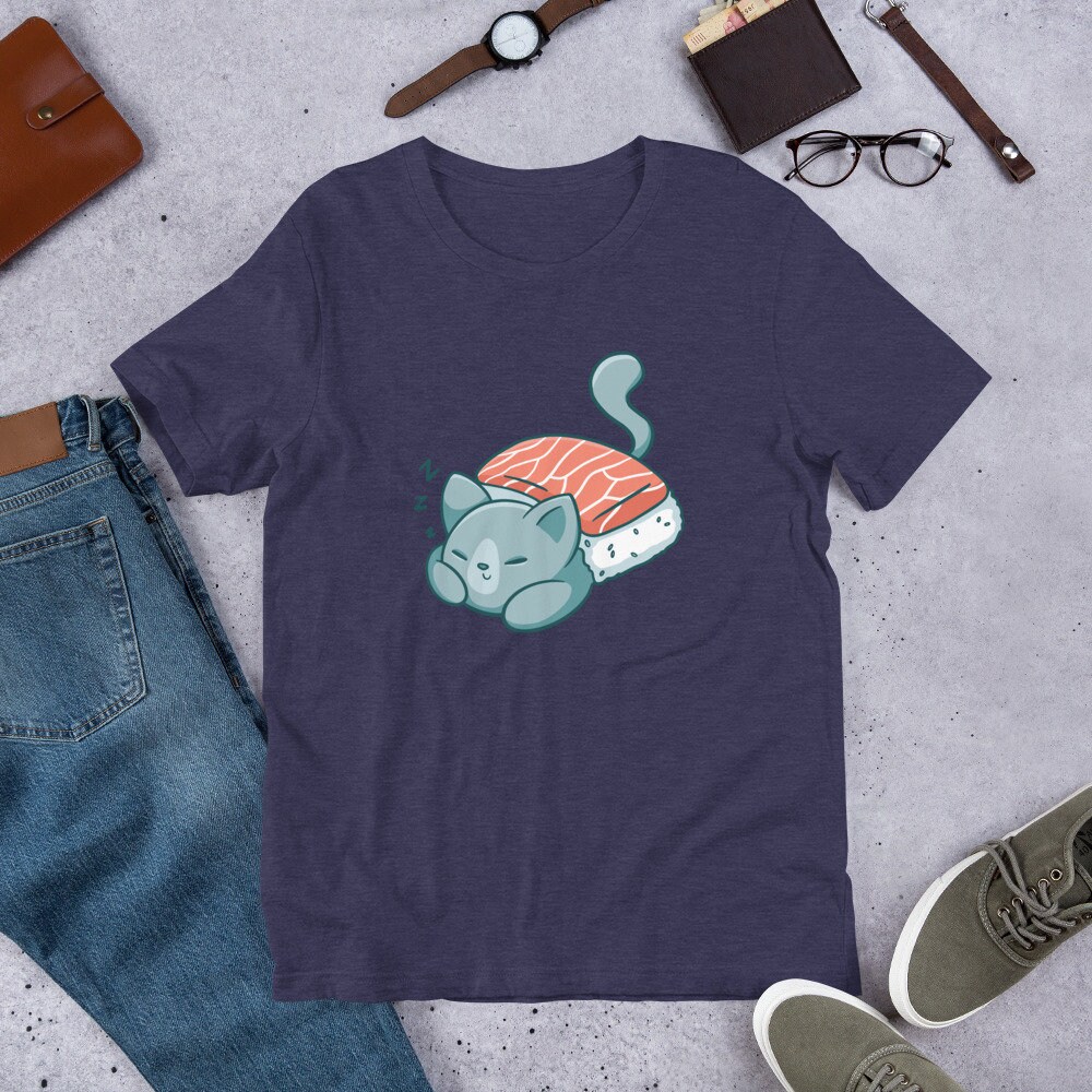 Sashimi Cat Short-sleeve Unisex T-shirt Anime Sushi Cat - Etsy