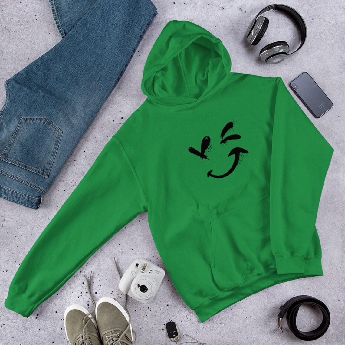 Smiley Face Unisex Hoodie Happy Face Hoodie Emoji Happy Face Etsy