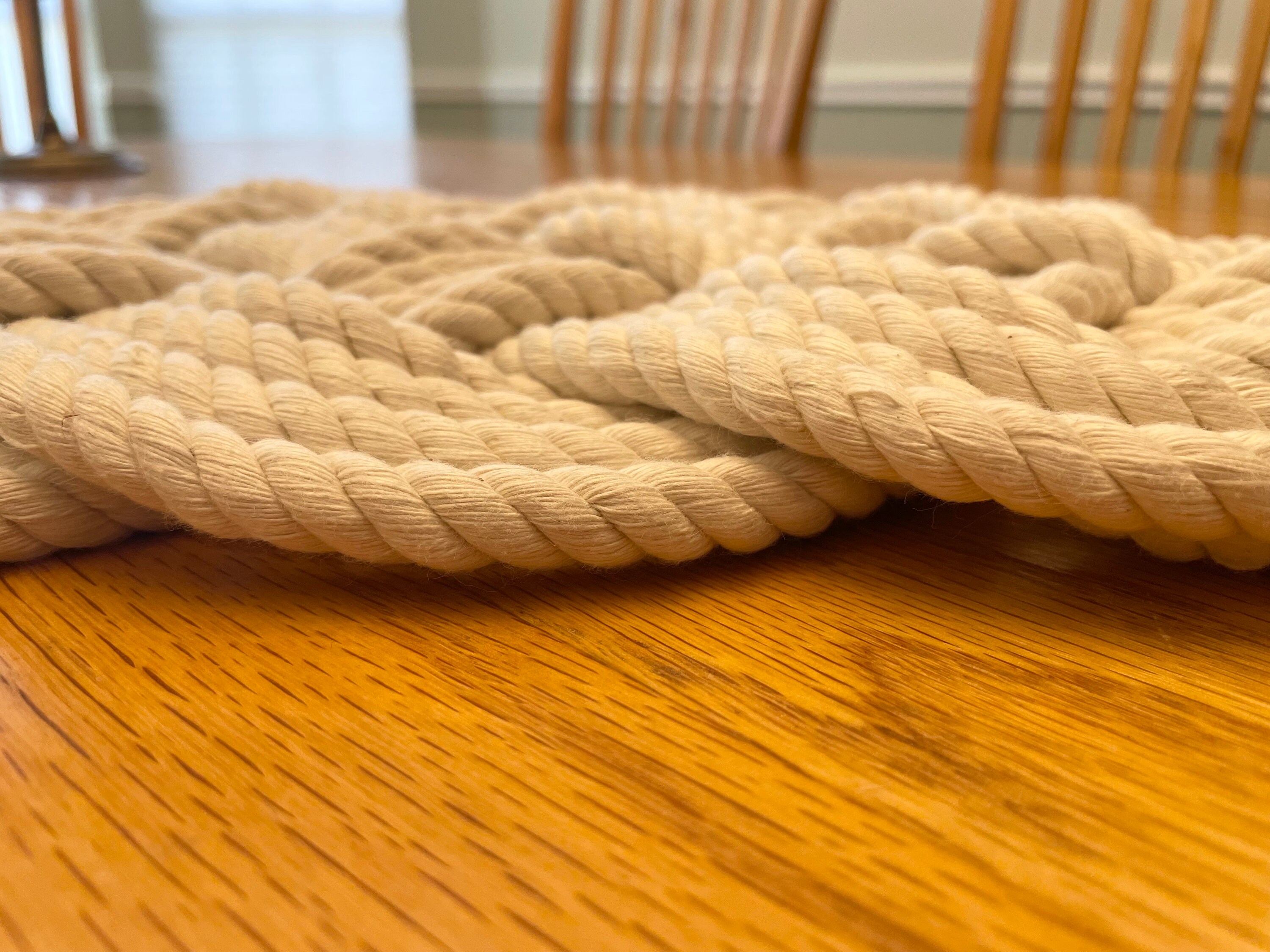 Natural Cotton Ocean Plait Mat Hand-knotted Centerpiece Nautical Beach ...